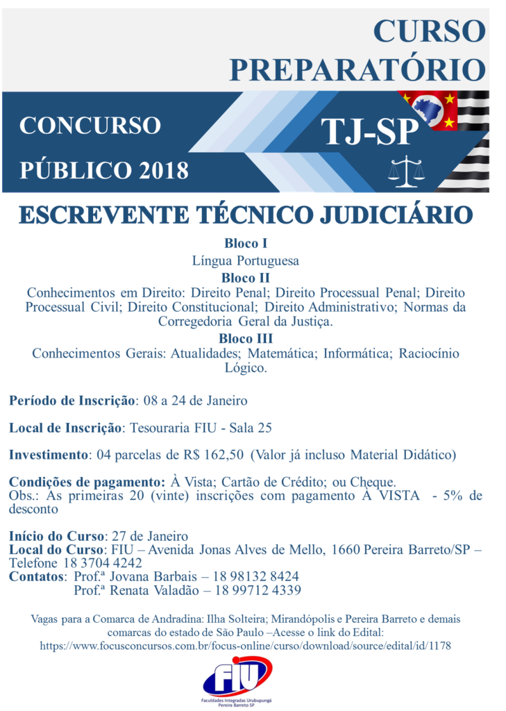 Inscrições abertas para Curso Preparatório TJ-SP – Faculdades ... Inscrições abertas para Curso Preparatório TJ-SP – Faculdades ...