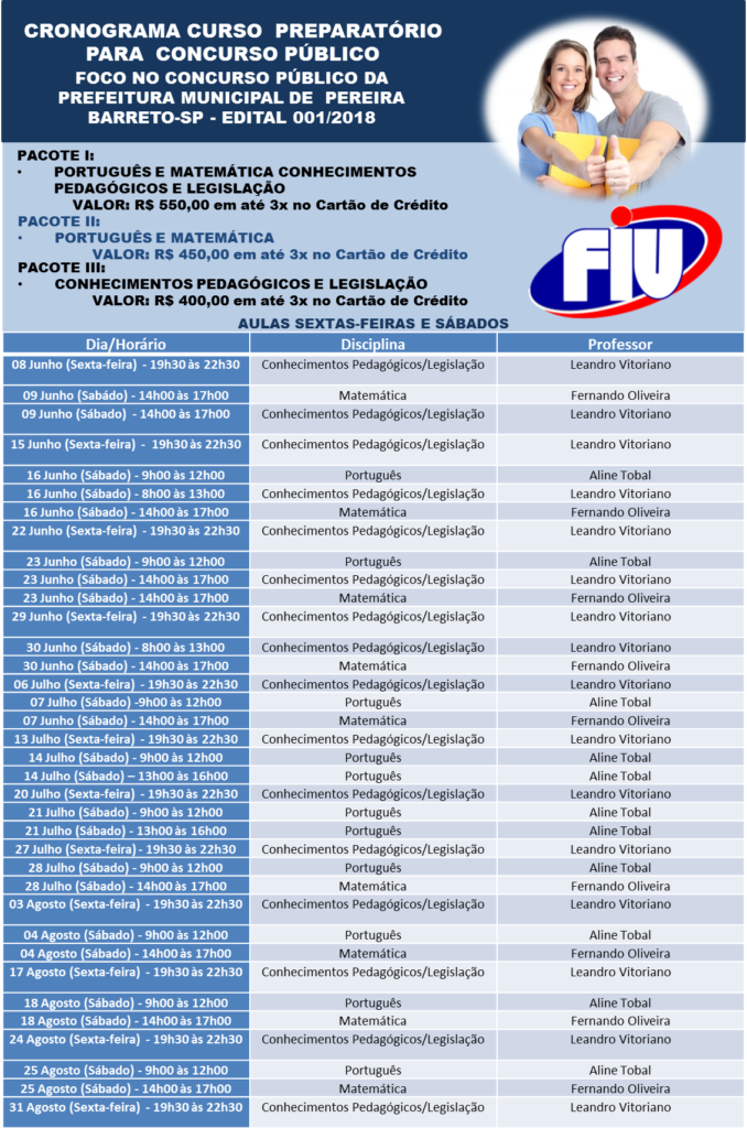 CURSO PREPARATÓRIO PARA CONCURSO – Faculdades Integradas Urubupungá ... CURSO PREPARATÓRIO PARA CONCURSO – Faculdades Integradas Urubupungá ...